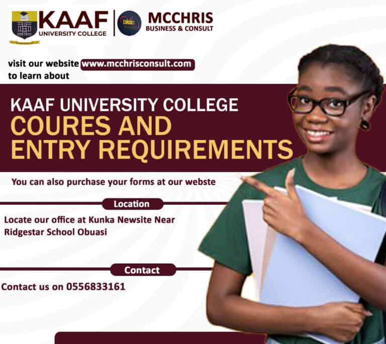 KAAF UNIVERSITY COLLEGE OF GHANA COURSE AND CUT OFF POINTS FOR ACADEMIC ...
