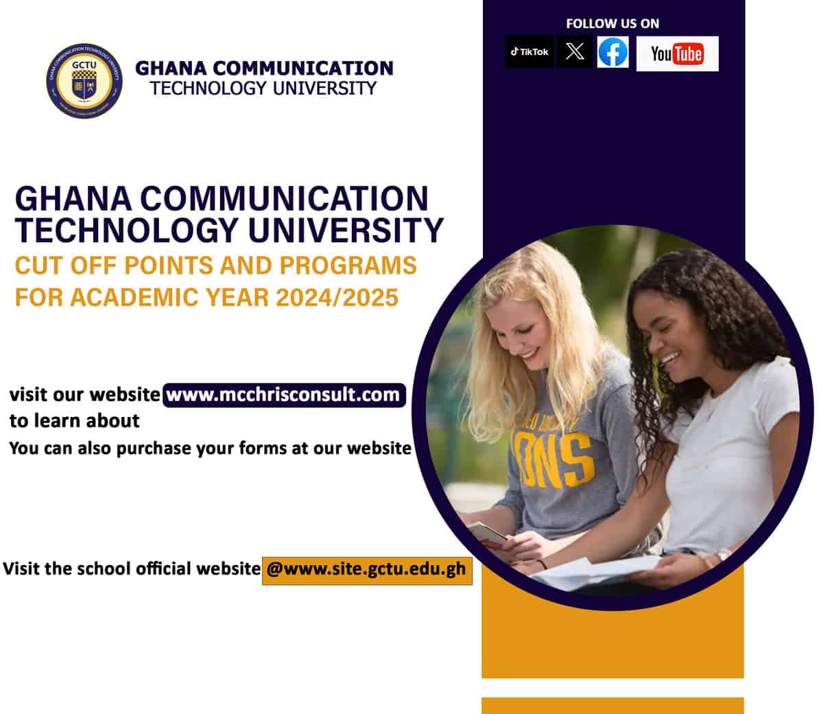 GHANA COMMUNICATION TECHNOLOGY UNIVERSITY CUT OFF POINTS AND COURSES ...